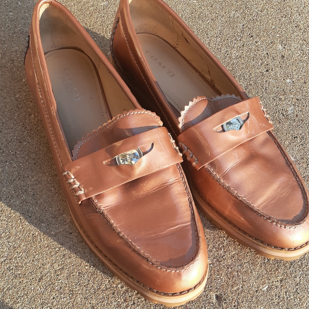 Coach Peyton Blush Penny Loafers 7.5 - Gem